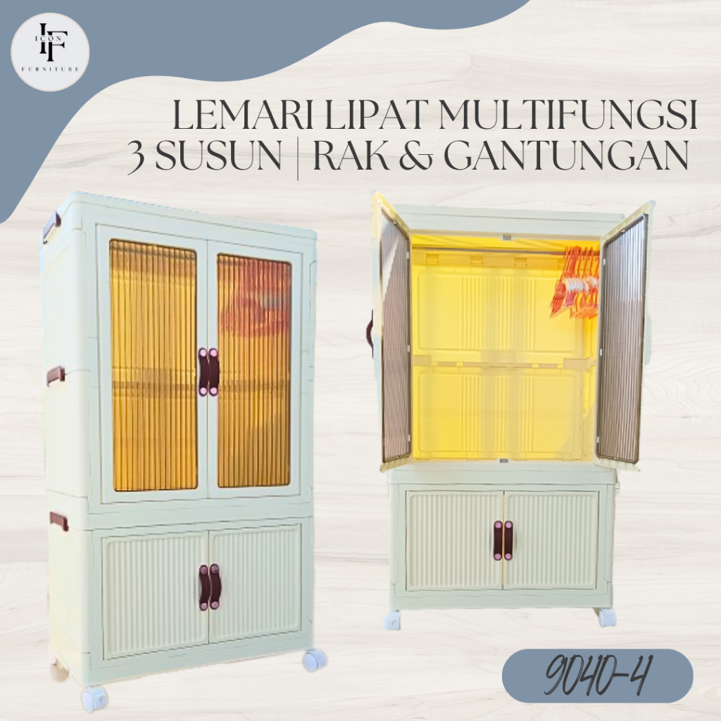 Jual Lemari Lipat Multifungsi 3 Susun+Roda Bisa Digunakan Storage Box ...