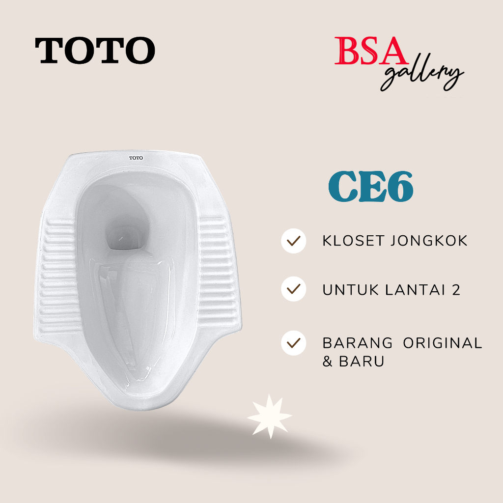 Jual KLOSET JONGKOK TOTO CE6 PUTIH / CLOSET JONGKOK TOTO LANTAI 2 ORI TOTO | Shopee Indonesia