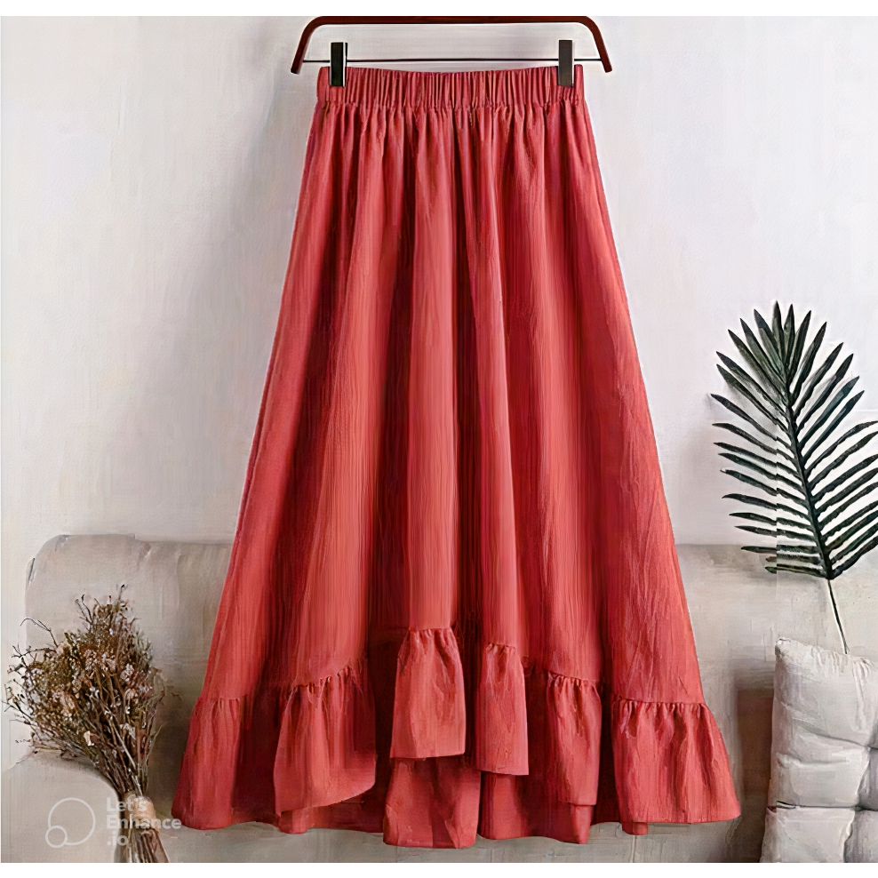 Jual Rok Wanita Serut Plisket Bahan Crinkle Airflow Panjang Terbaru ...