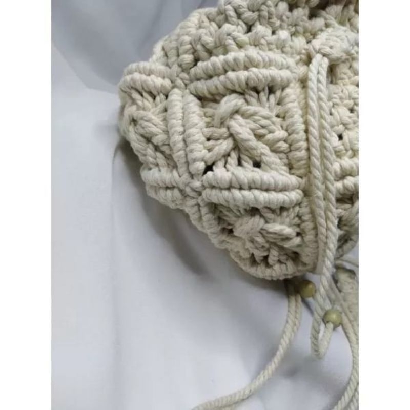 Jual tas serut macrame, bucket bag, makrame | Shopee Indonesia