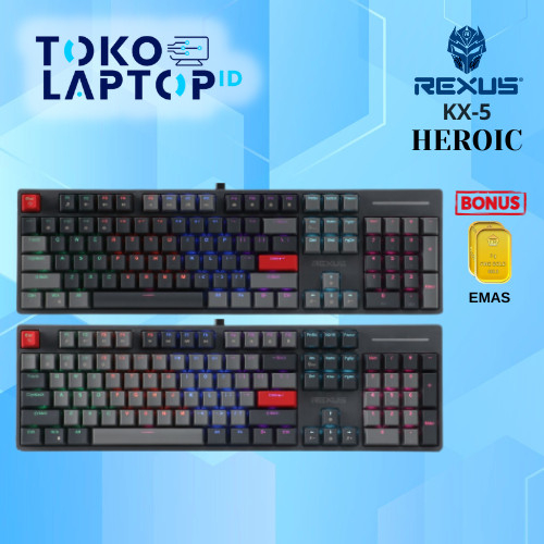 Jual Rexus Heroic KX5 / KX-5 RGB Mechanical Gaming Keyboard Fullsize | Shopee Indonesia