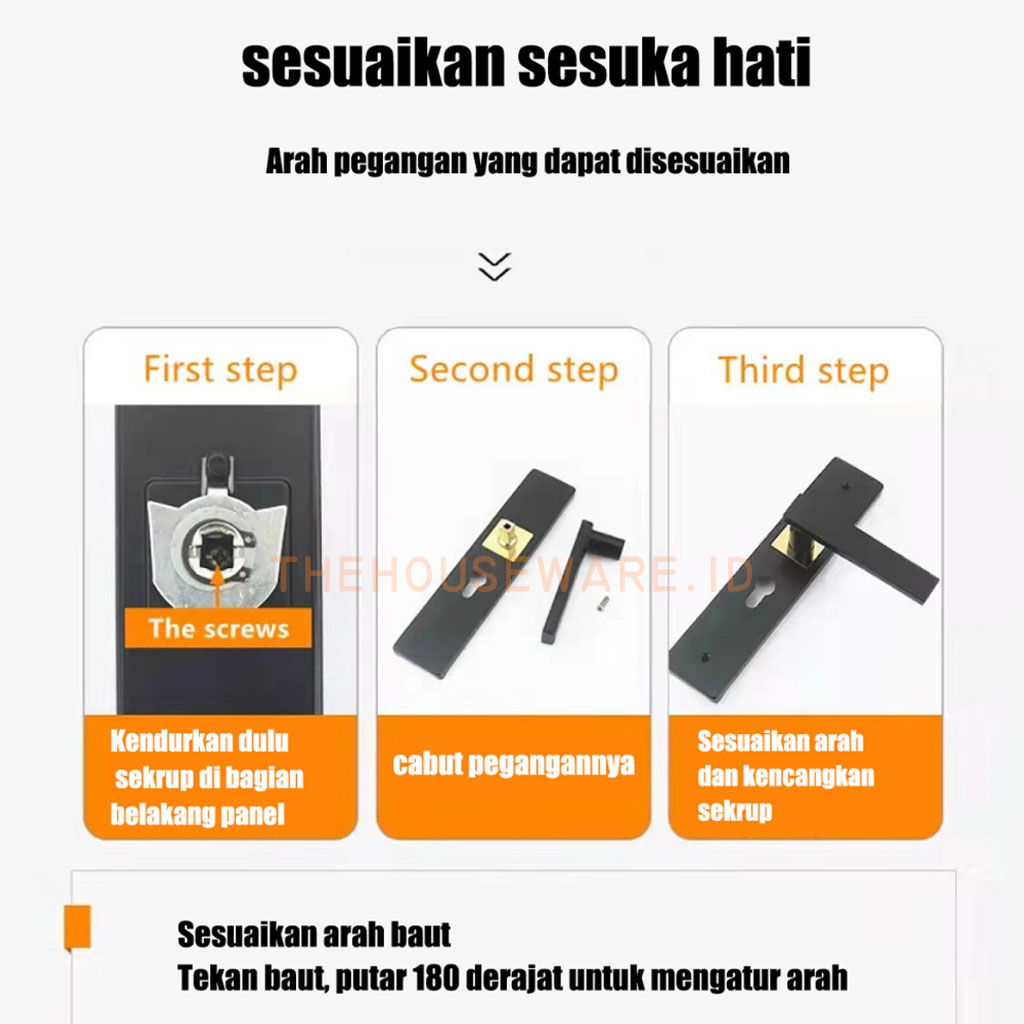 Jual Kunci Pintu Set Alumunium Komplit Lockset Gagang Pintu Kantor ...