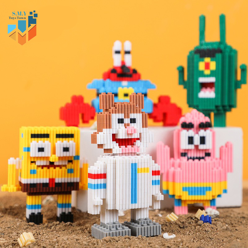 Jual SMY Toystown Nano Blocks Spongebob and Friends 3D Model Mainan ...