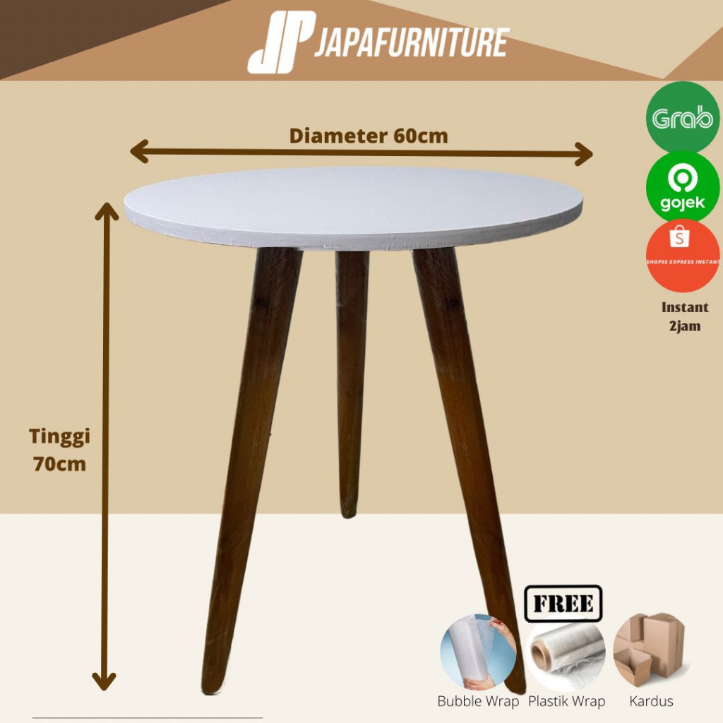 Jual MEJA BULAT BESAR DIAMETER 60 TINGGI 50CM DAN 70CM RUANG TAMU/RUANG ...