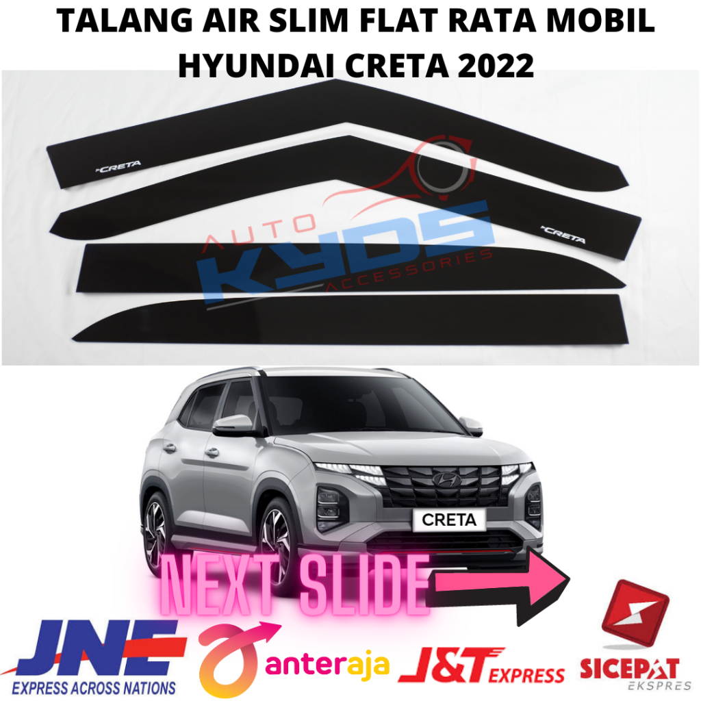 Jual Talang Air Slim Flat Rata Mobil Hyundai Creta 2022 2023 Slim Flat ...