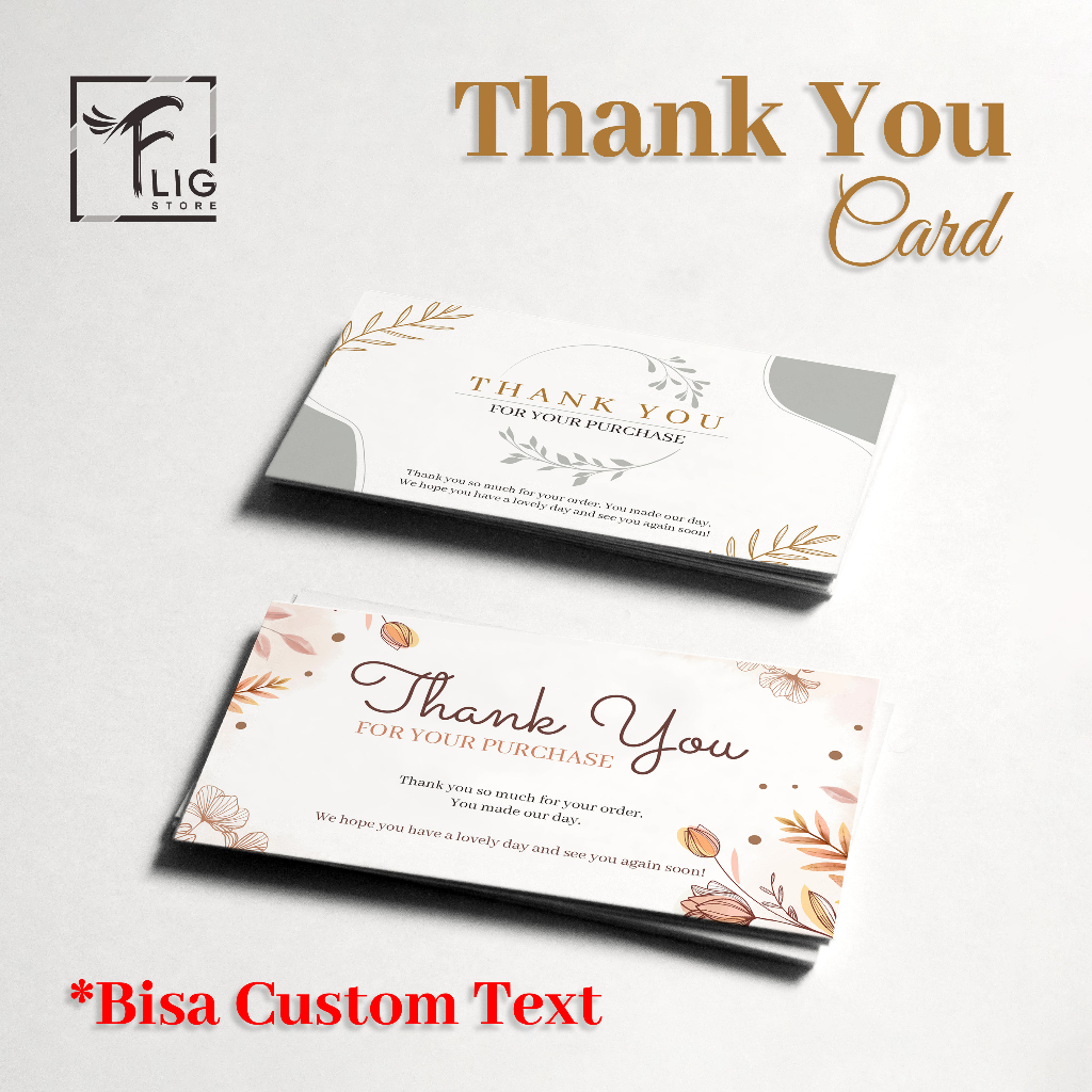 Jual Thank You Card Custom - Kartu Ucapan Custom - A3+ | Shopee Indonesia
