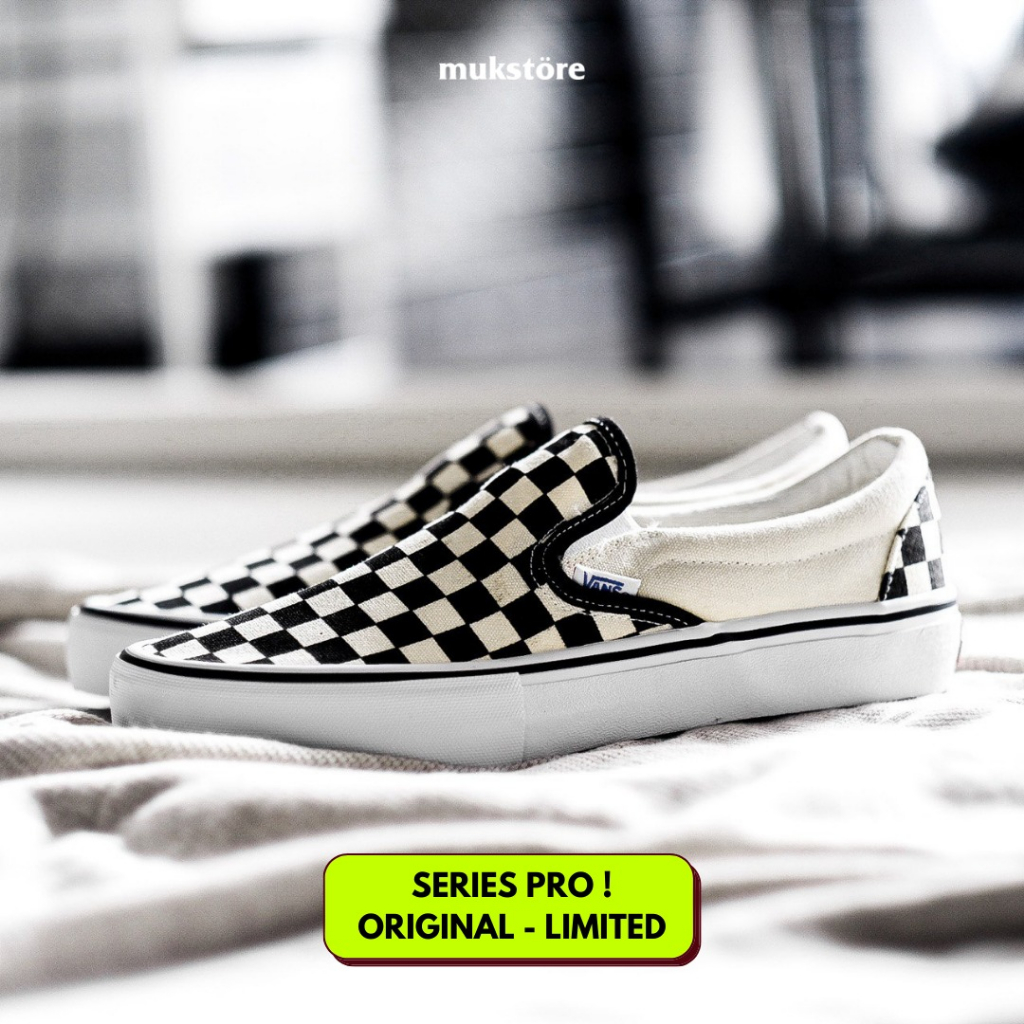 Jual [Original] Slip On Pro Checkerboard Black White | Shopee Indonesia