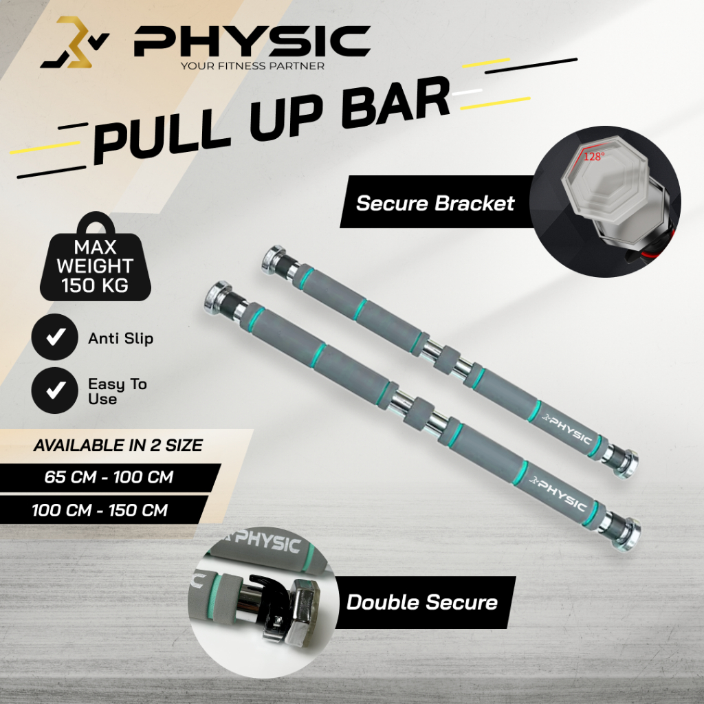 Jual PHYSIC Pull Up Bar | Adjustable Wall Doorway | Door Pull Up Bar 60 ...