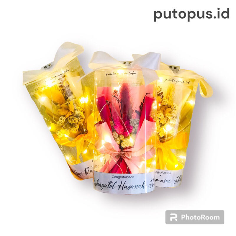 Jual MINI BUKET IN TUBE / KADO WISUDA MURAH / KADO WEDDING UNIK / KADO ...