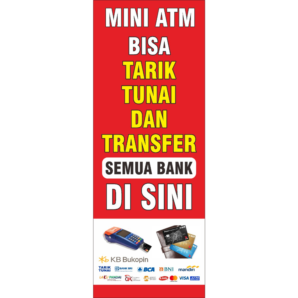 Jual BANNER FLEKSI MINI ATM SEMUA BANK | Shopee Indonesia