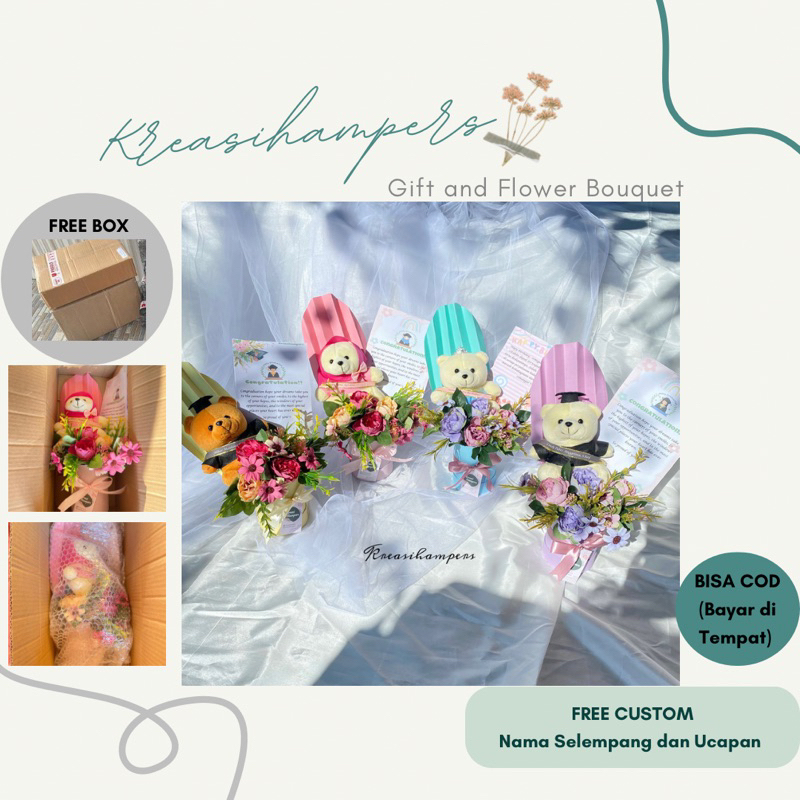 Jual Buket Bunga Boneka| Gift Hampers Kado Bloom Box Kado Wisuda| Kado ...
