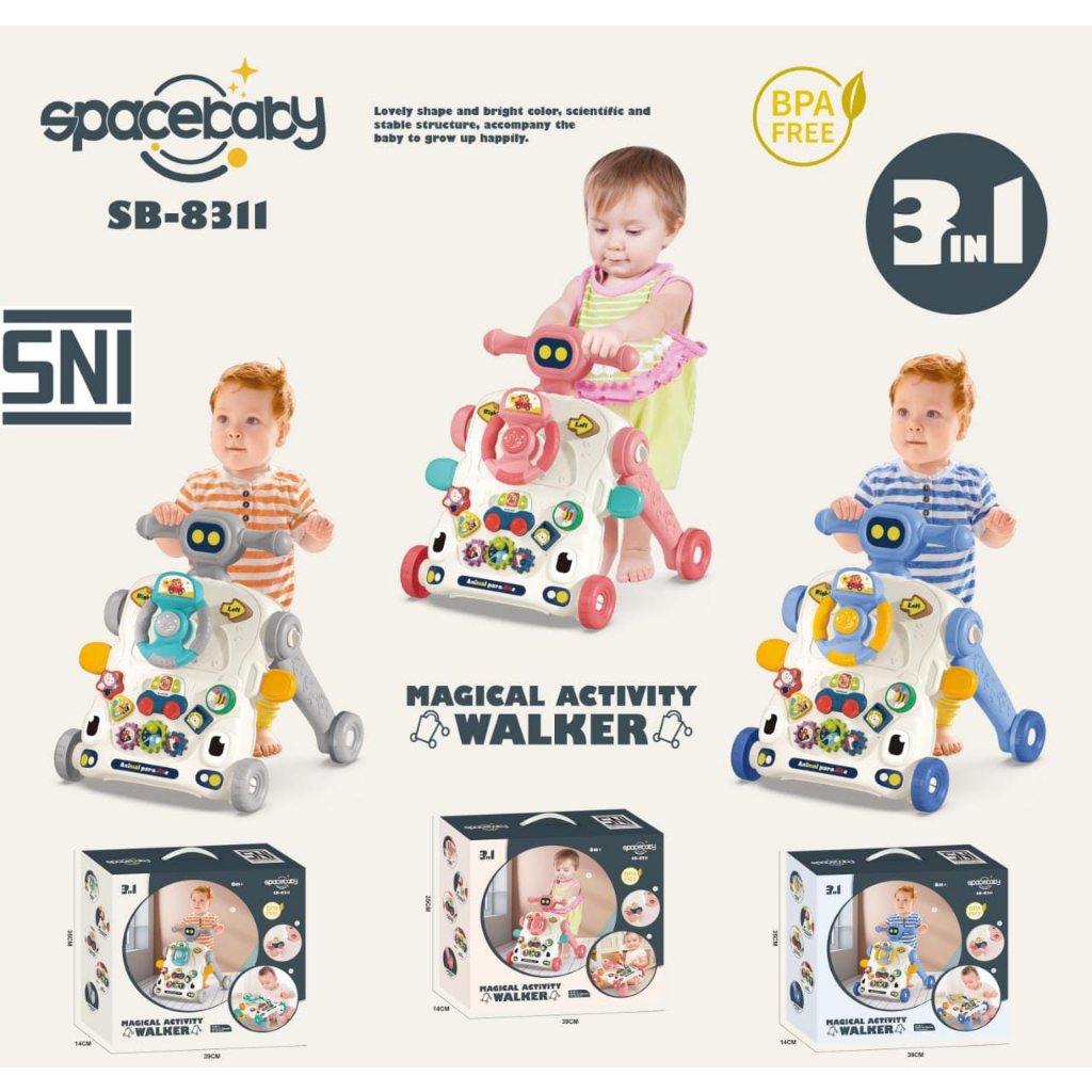 Jual BEBE SMART FUN MAGICAL WALKER AND LEARNING TABLE || SPACE BABY ...