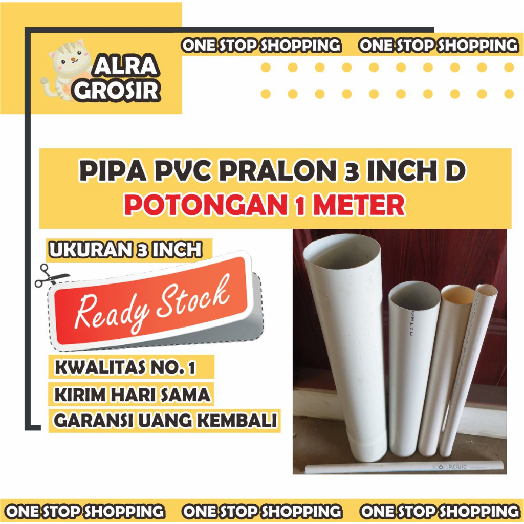 Jual PIPA PVC PRALON PUTIH 3 INCH D POTONGAN 1 METER PIPA PVC MURAH ...