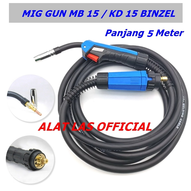 Jual Stang Las Mig Gun MB 15 KD Panjang 5 Meter Stang Las CO2 | Shopee ...
