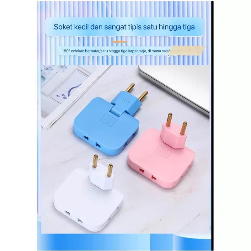 Jual 3in1 Power Socket Plug In Stop Kontak Steker Lipat Colokan Steker ...
