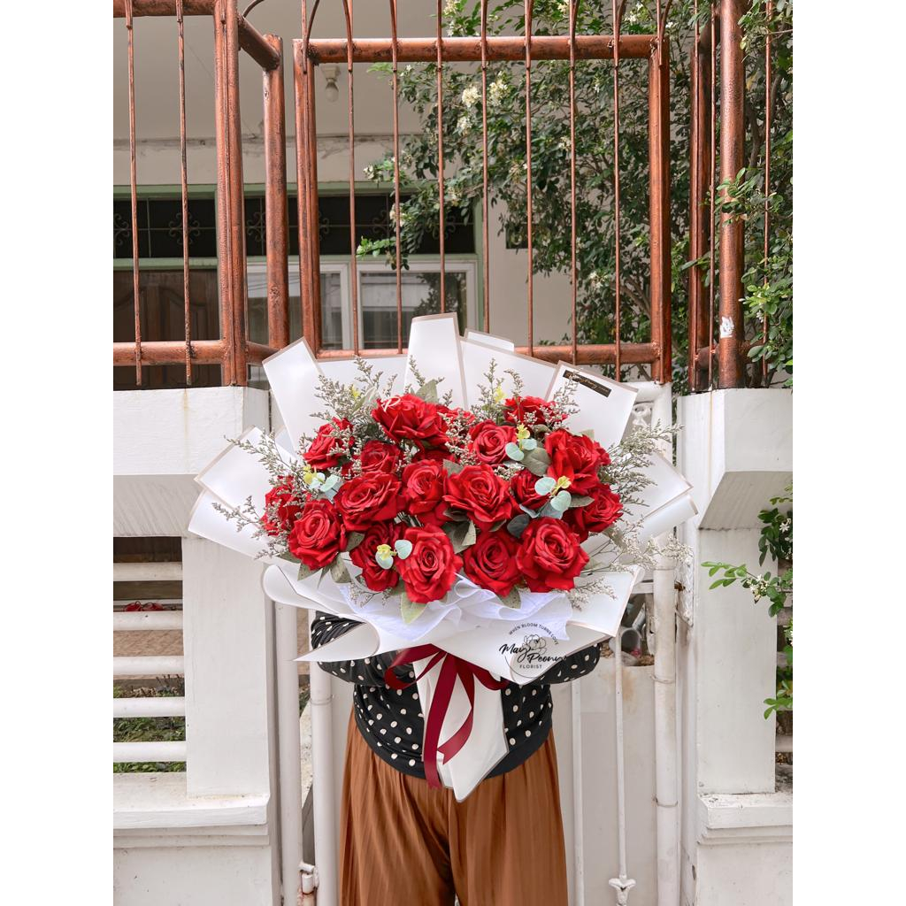 Jual ARTIFICIAL ROSE BOUQUET 20 STEM - BUKET BUNGA MAWAR PALSU 20 ...