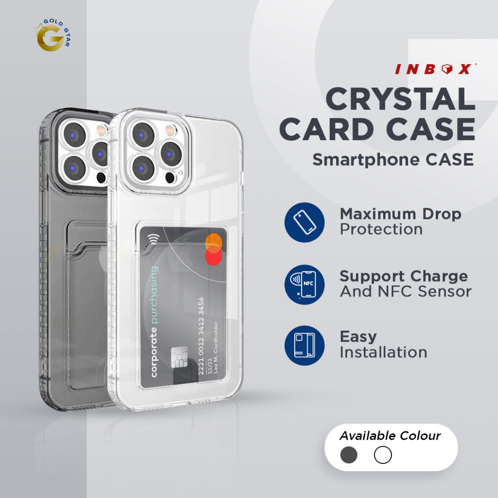 Jual Inbox Clear Card Case for iPhone 11 12 13 Pro Max Samsung S23 ...