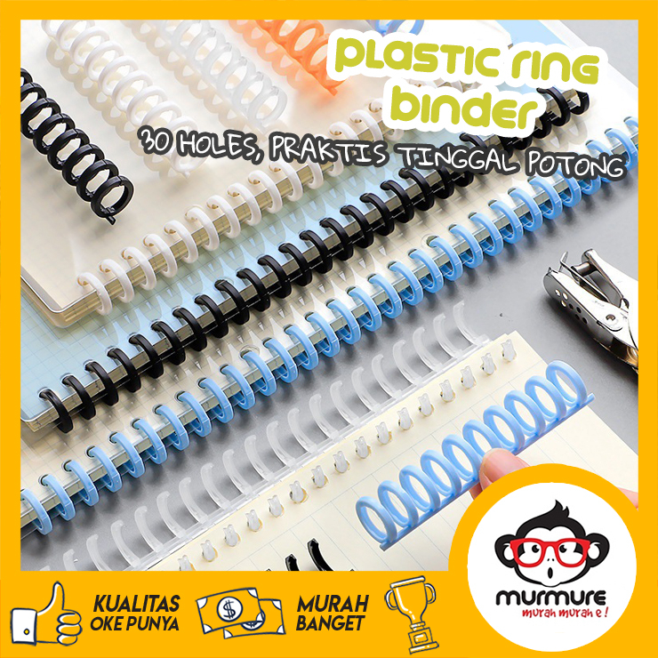 Jual MURMURE | DIY RING BINDER PLASTIK SPIRAL 30 HOLES LUBANG UNTUK ...