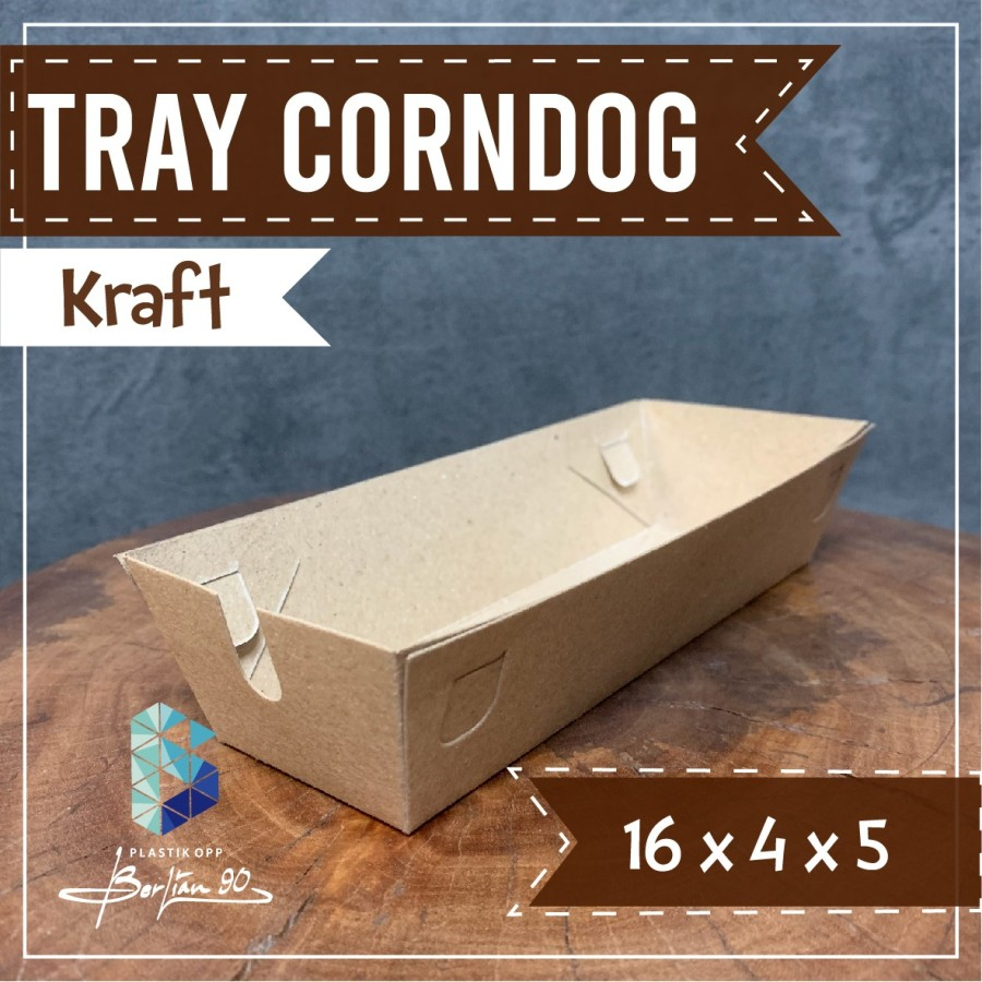 Jual Paper tray sosis bakar 16 x 4 x 5 / tray corndog / Alas piring ...