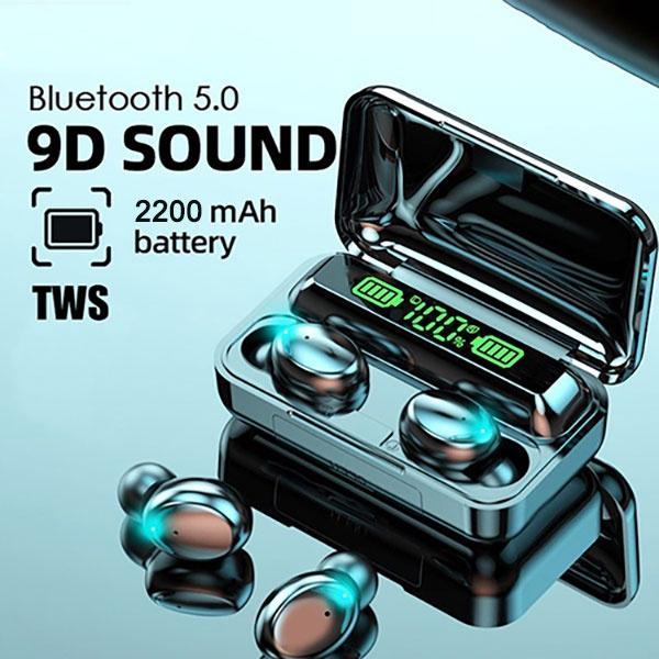 Jual F9-5 Headset Bluetooth 2200mah Power Bank TWS with Mic 9D Bass ...