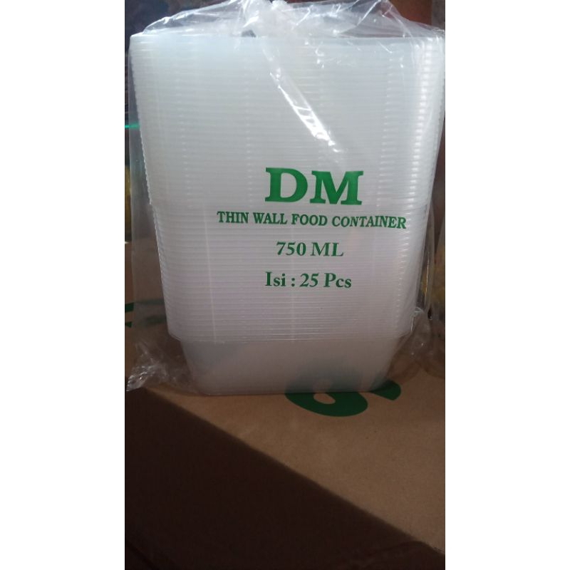 Jual DM /thin wall 750 ml kotak makan isi 25 pcs | Shopee Indonesia