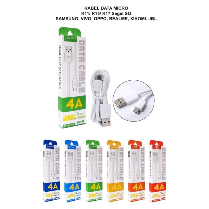 Jual BEST ACC - KABEL DATA BRAND VOOC MODEL SQ R11/R15/R17 MICRO USB ...