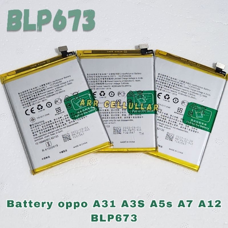 Jual BATTERY BATRE BATERAI BLP673 FOR OPPO A31 A3S A5S A7 A12 ORIGINAL ...