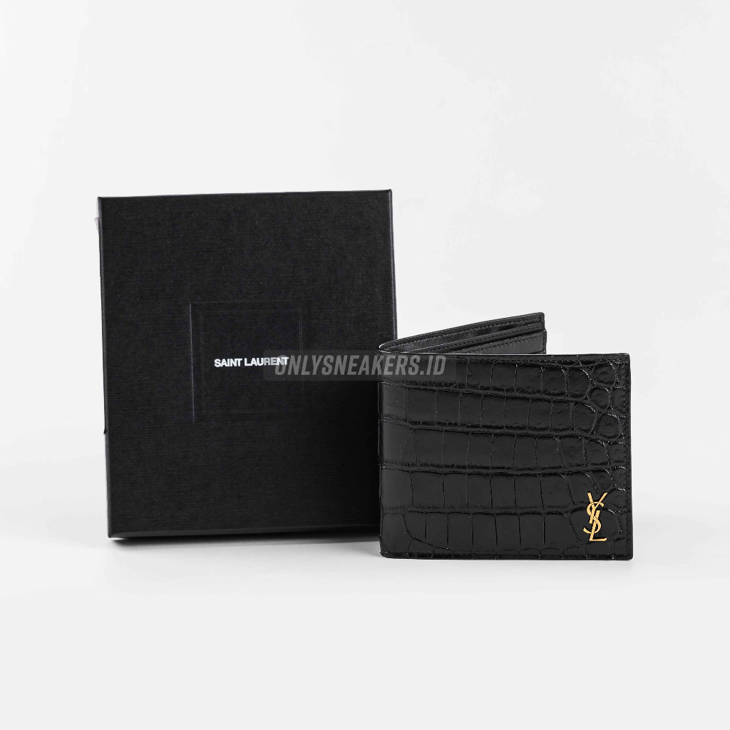 Jual YVES SAINT LAURENT MEN TINY MONOGRAM EAST WEST WALLET CROCO ...