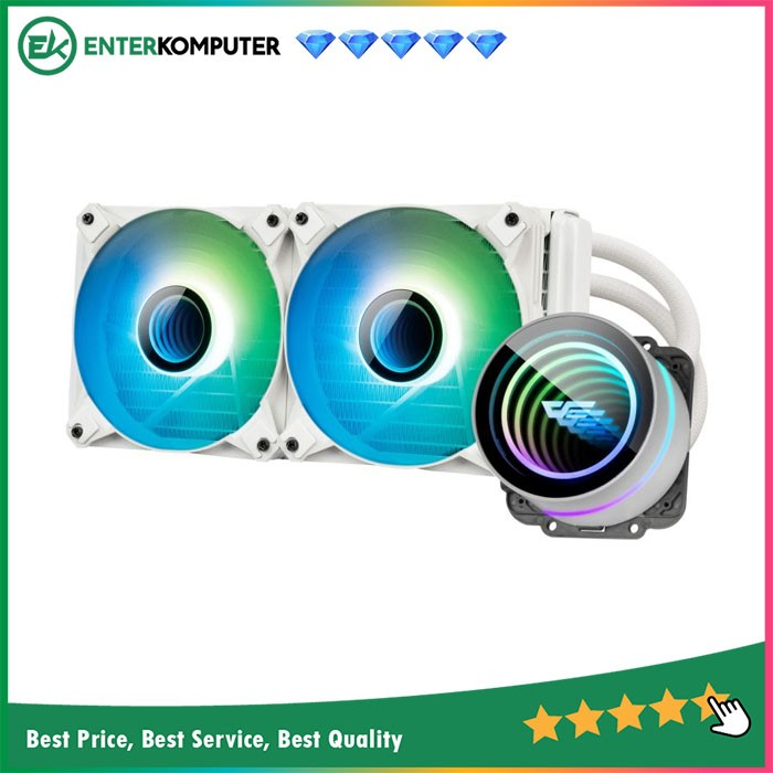 Jual Aigo DarkFlash DX240 Twister V2.6 RGB Liquid Cooling - White Edition | Shopee Indonesia