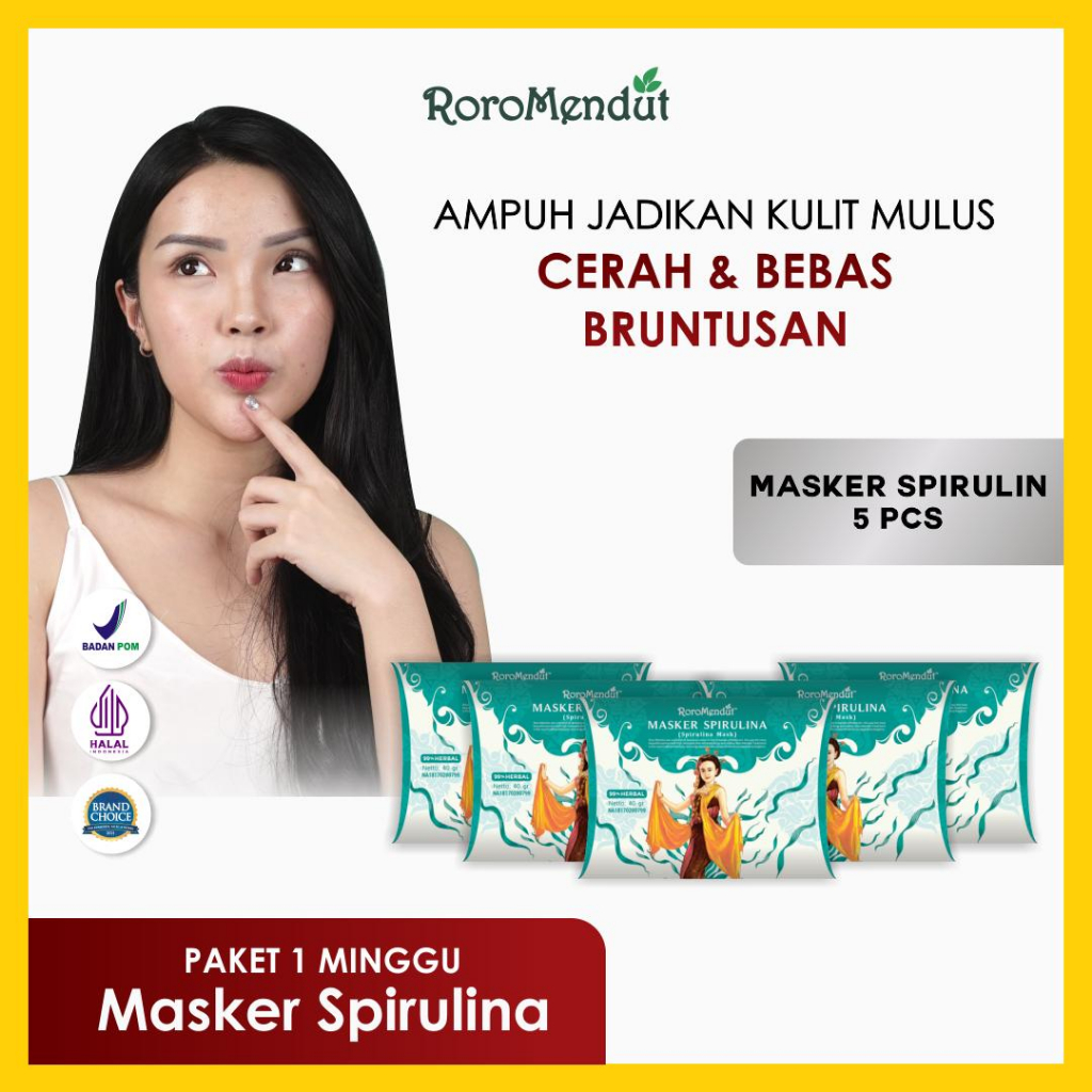 Jual 𝐑𝐎𝐑𝐎 𝐌𝐄𝐍𝐃𝐔𝐓 Paket 1 Minggu Masker Spirulina Whitening & Anti Acne ...