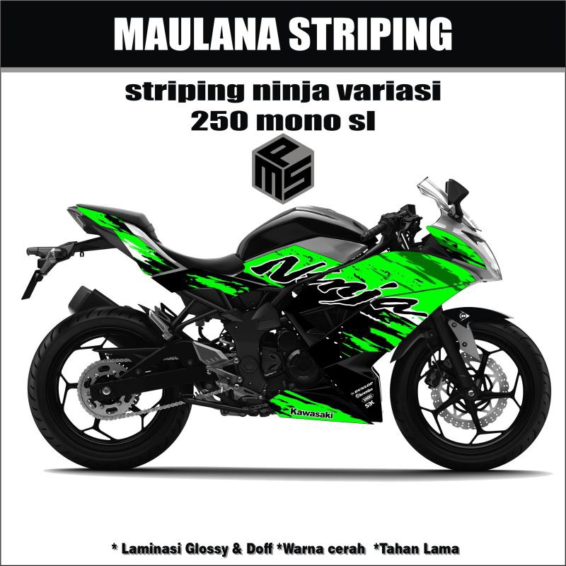 Jual Decal Striping Ninja 250 Mono SL Semi Pull Stiker Variasi Motif ...