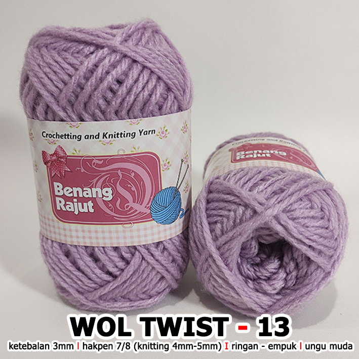 Jual BENANG RAJUT WOL WOLL SIET TWIST 13 UNGU MUDA TOKO BENANG RAJUT ...