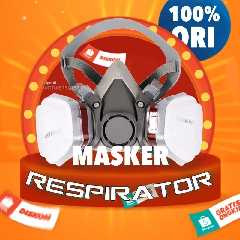 Jual MASKER GAS RESPIRATOR SICCO HALF FACE 6200 + FILTER CATRIDGE ...