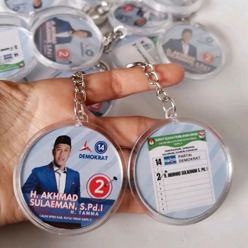Jual GANTUNGAN KUNCI AKRILIK INSERT PAPER BULAT 2 sisi Custom Gambar ...