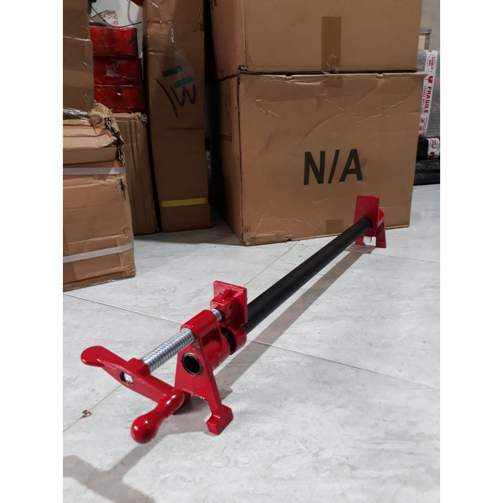 Jual pipe clamp fixture with leg 3/4" PLUS pipa besi 60cm pipe clamp ...