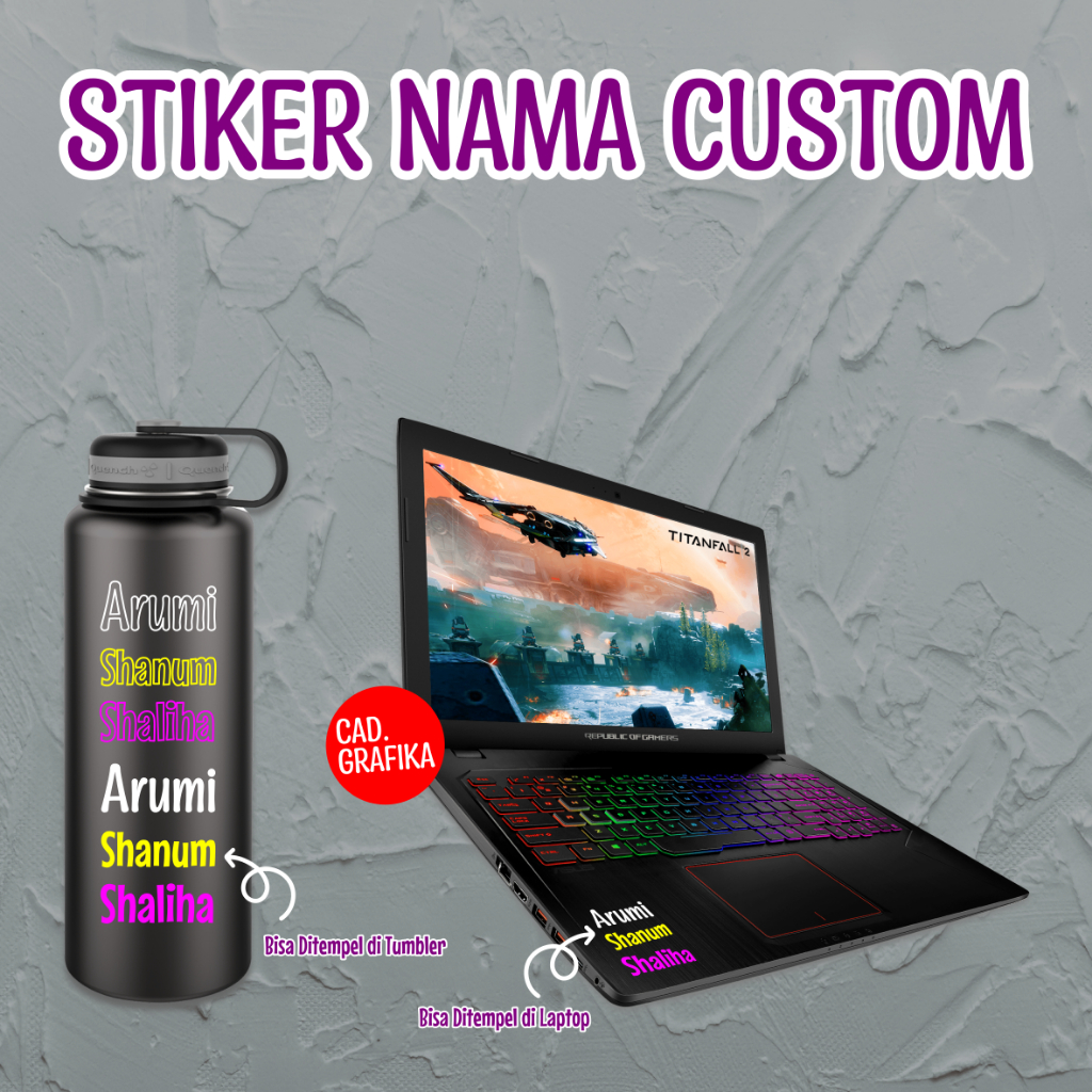Jual Stiker Nama Waterproof, Cutting Sticker Nama Custom / Stiker ...