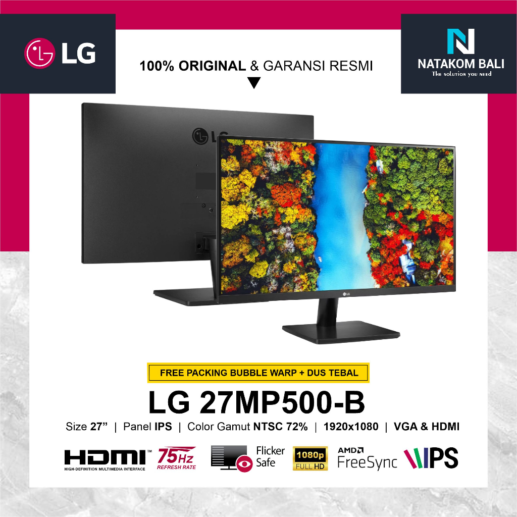 Jual MONITOR LED LG 27MP500-B 27" INCHI FHD IPS 75Hz | Shopee Indonesia