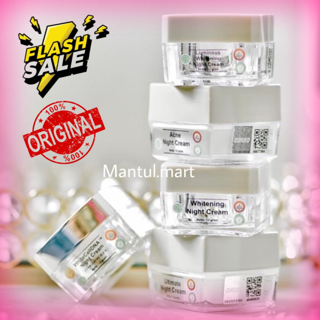 Jual NIGHT CREAM MS GLOW / CREAM MALAM MS GLOW / LUMINOUS , ACNE ...