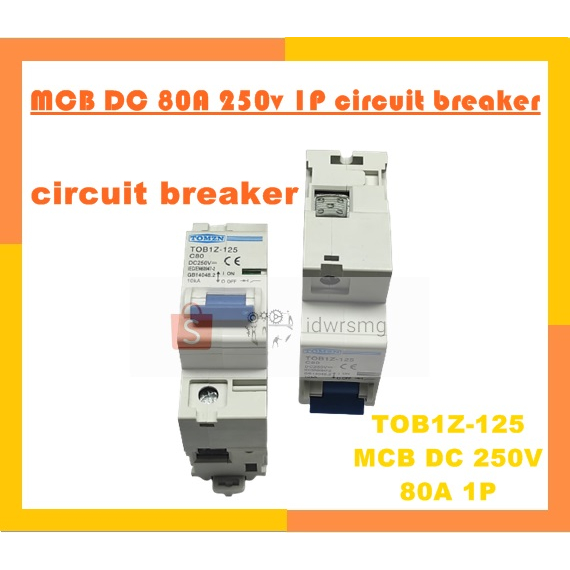 Jual MCB DC 80A 250v 1P circuit breaker 80 Amper 250 Volt MCB DC ...