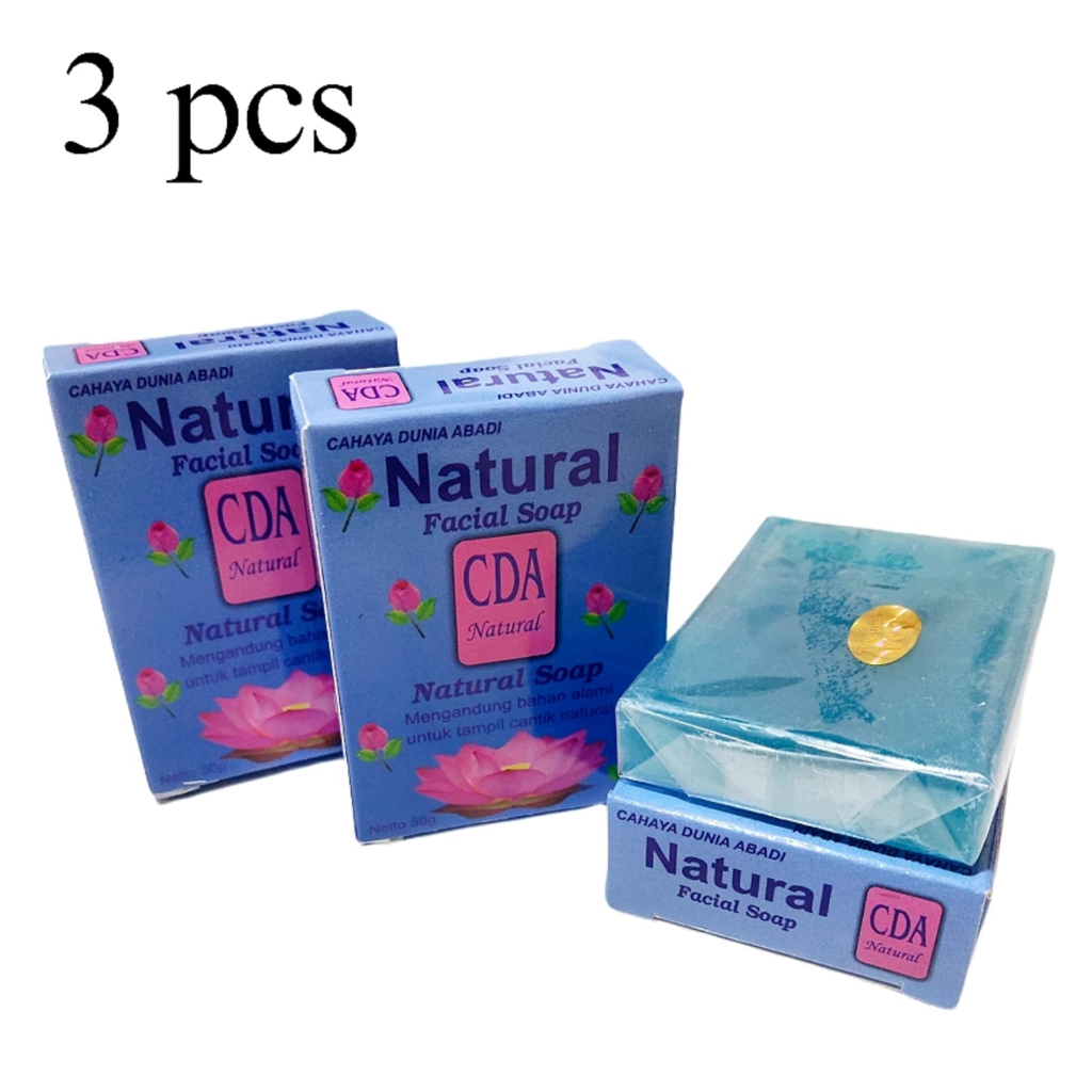 Jual 3pcs CDA Natural 99 Sabun Transparan Hologram Pink Original 50gr ...