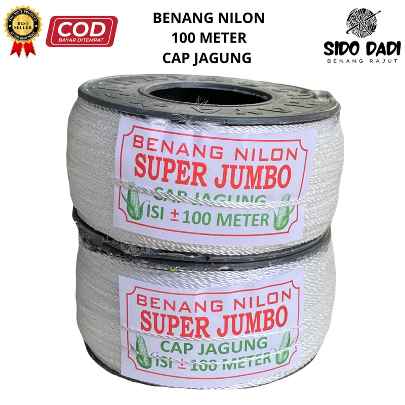 Jual BENANG NILON PUTIH SUPER JUMBO ± 100 METER CAP JAGUNG BENANG ...