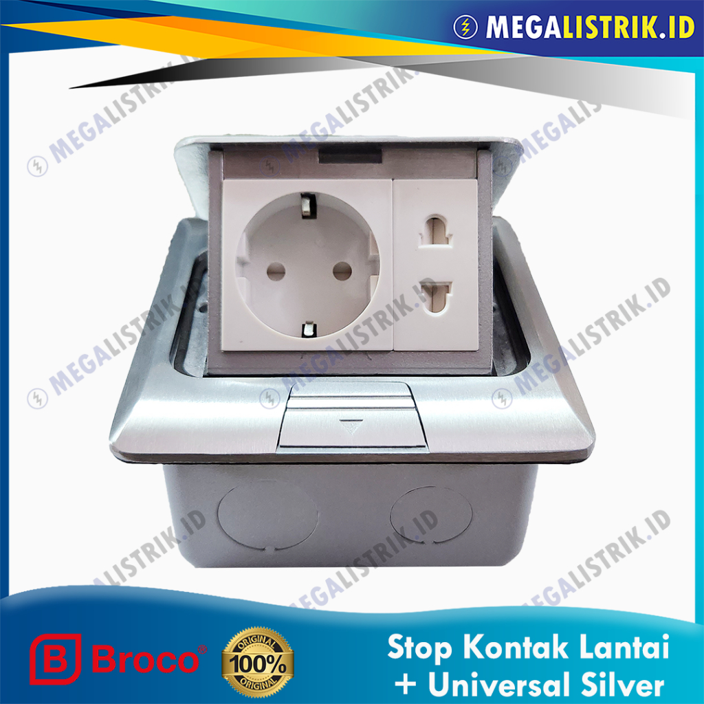 Jual BROCO STOP KONTAK LANTAI + UNIVERSAL SILVER D25453-99 / FLOOR ...