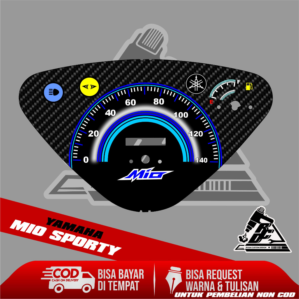 Jual papan speedometer custom mio sporty carbon panel spido meter ...