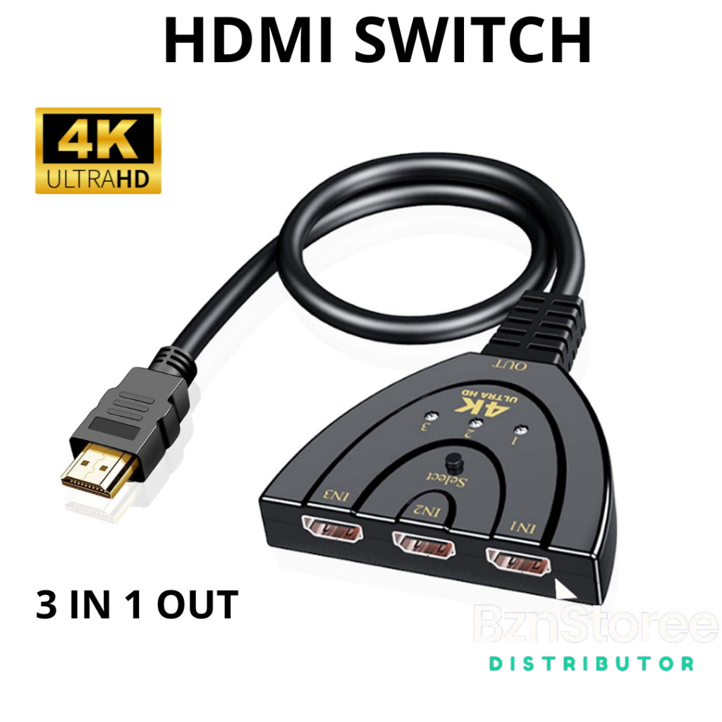 Jual Hdmi Switch 4k 3 port / HDMI switch 3 port / Kabel HDMI cabang 3 ...