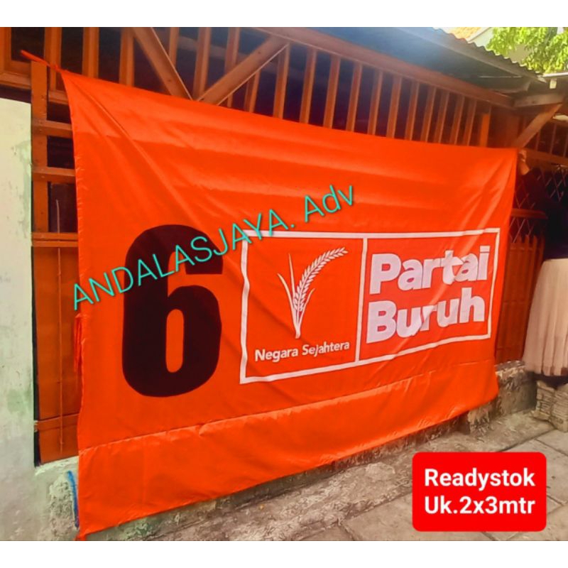 Jual BENDERA PARTAI BURUH Ukuran JUMBO 2X3 Meter | Shopee Indonesia