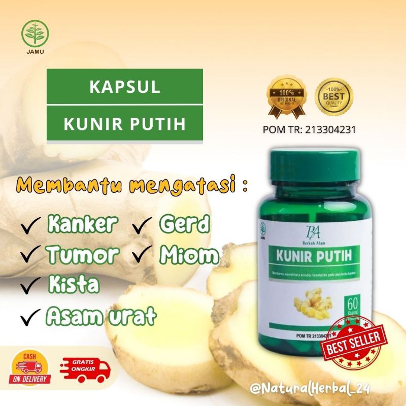 Jual Kapsul Kunyit Kunir Putih Asli Original | Kunir Putih | Kunyit ...