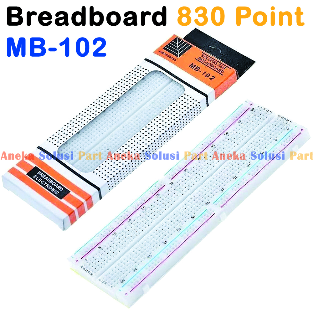 Jual Breadboard Mini Solderless 830 Point Lubang Mb 102 Prototype