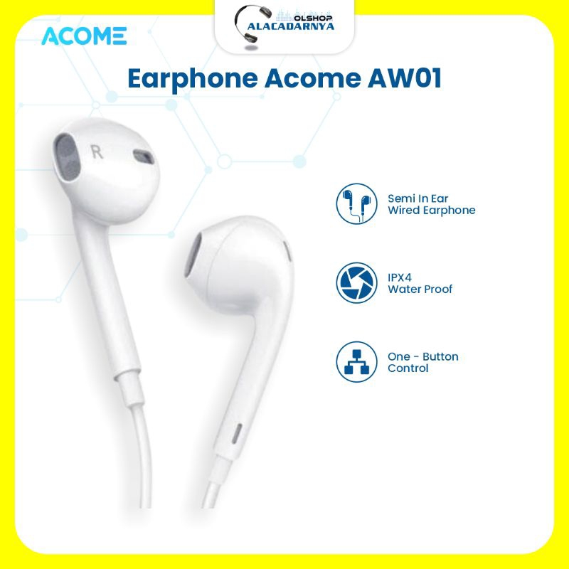 Jual Headset ACOME AW01 stereo sound microphone GARANSI RESMI | Shopee ...