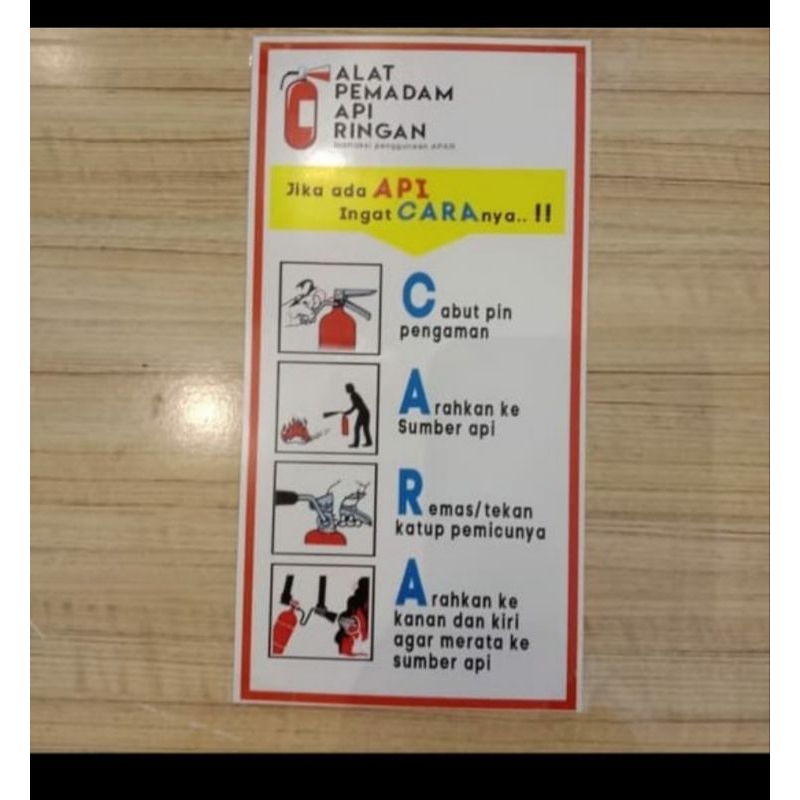 Jual STIKER VINIL CARA PENGGUNAAN APAR TABUNG API RINGAN | Shopee Indonesia