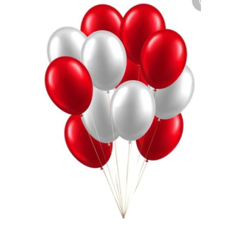 Jual balon merah putih happy 100pcs | Shopee Indonesia